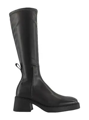 MIISTA Margit Leather Heeled Knee-high Boots - Brown Black