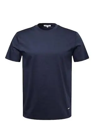 BELIER Mercerised Short-sleeve Cotton T-shirt - Navy