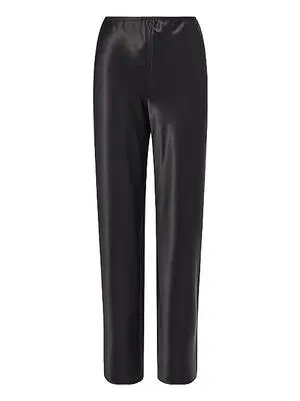 REFORMATION Gale Mid-rise Bias Satin Trousers - Black