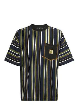 Carhartt Work In Progress X Nicholas Daley Striped Cotton T-shirt - Nd Stripes Blue