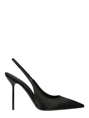 Paris Texas Lidia 105 Satin Slingback Courts - Black