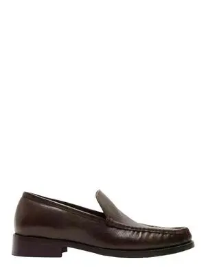 Acne Studios Leather Slip-On Loafers Brown