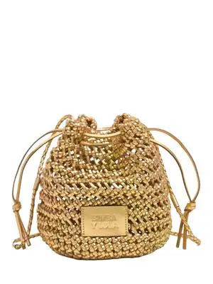 Bimba Y Lola Plaited Leather Bucket Bag - Gold