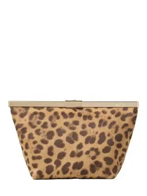 JIMMY CHOO Ganache Leopard Print Pony Clutch