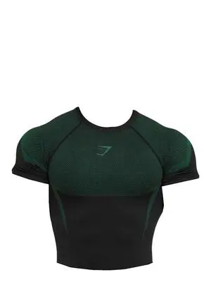 GYMSHARK Onyx 5.0 Seamless T-shirt - Black/lift Green