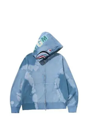 A BATHING APE Hand Dye Shark Full-zip Hoodie - Blue