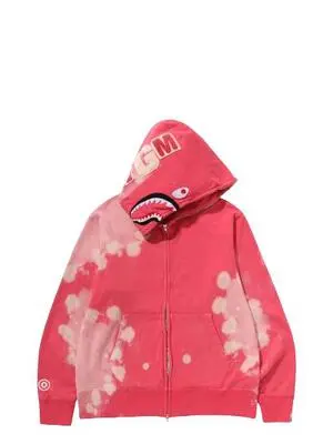 A BATHING APE Hand Dye Shark Full Zip Hoodie - Red