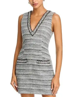 Veronica Beard Odele Embellished Mini Dress - Silver