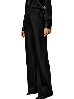 Lilysilk Full Bias Cut Silk Pants - Black