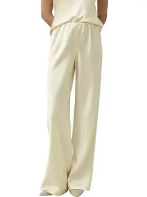 Lilysilk Full Bias Cut Silk Pants Lily White
