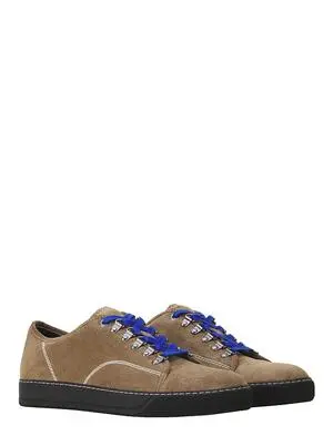 LANVIN Hiking Sneakers In Suede - Dark Beige/brown