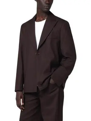 Séfr Seydou Wool Blend Twill Jacket Brown