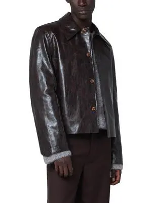 Séfr Keane Jacket In Coated Polyester - Brown