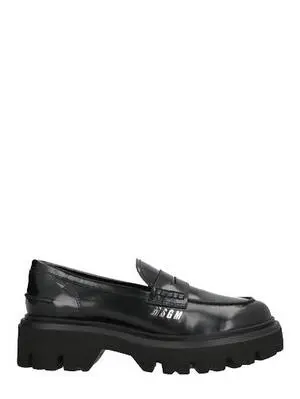 MSGM Leather Loafers - Black