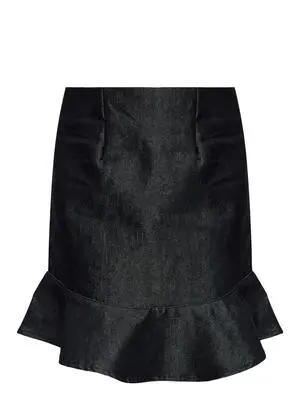 Remain Birger Christensen Denim Ruffle Skirt - Black