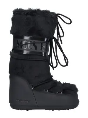 Moon Boot Icon Faux Fur Boots - Black