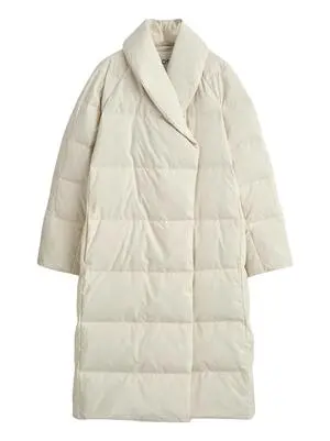 Cos Shawl-collar Quilted Down Long Coat - White