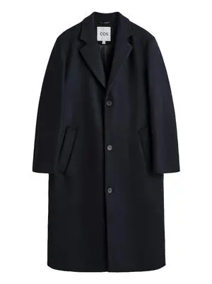 Cos Single-breasted Long Coat - Navy