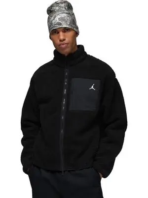 JORDAN Flight Men’s High Pile Shearling Jacket - Black
