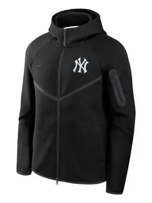 Nike New York Yankees Tech Fleece Windrunner Mlb Full-zip Hooded Jacket - Black