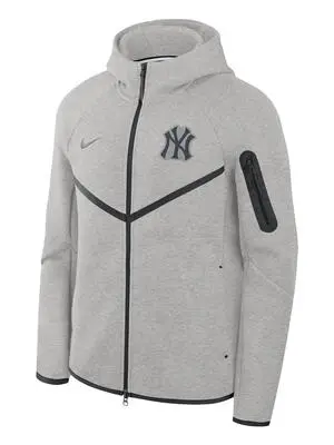 Nike New York Yankees Tech Fleece Windrunner Mlb Full-zip Hooded Jacket - Grey