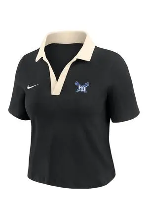 Nike College Hampton University Cropped Polo - Black