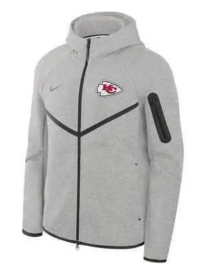 Nike Kansas City Chiefs Tech Fleece Windrunner Nfl Full-zip Hooded Jacket - Grey