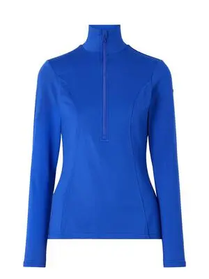 Goldbergh Serena Stretch Recycled-jersey Half-zip Top - Blue