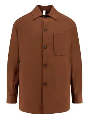 HEVO Bari Oversized Wool Blend Shirt - Brown