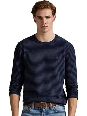 Ralph Lauren Mesh-knit Striped Cotton Sweater - Navy Combo