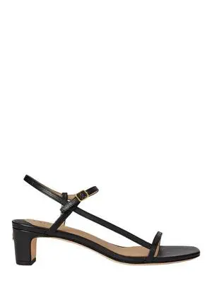 Ralph Lauren Lainee Nappa Leather Mid-heel Sandal - Black
