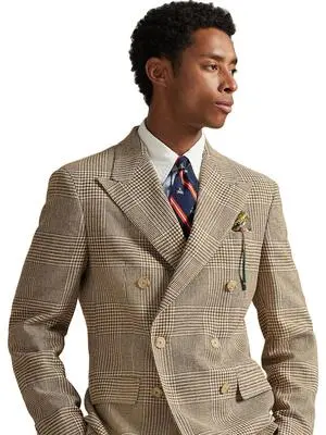 Ralph Lauren Polo Tailored Fit Plaid Suit Jacket - Sand/brown