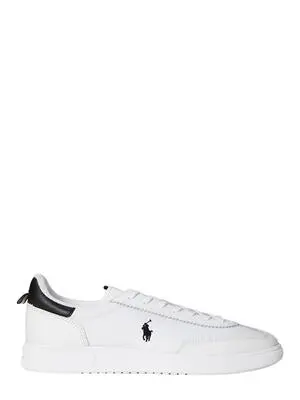 Ralph Lauren Bedford Leather-Suede Sneakers White/black