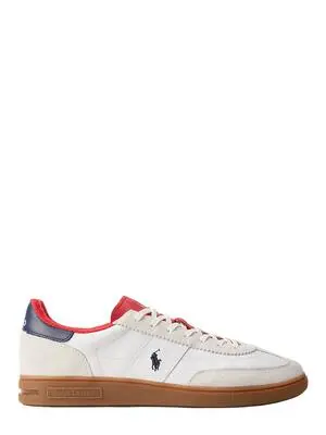 Ralph Lauren Bedford Leather-Suede Sneakers White/spring Navy