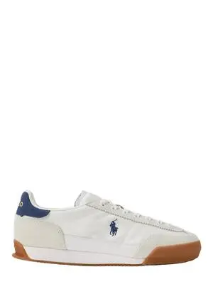 Ralph Lauren Leather-suede Low-top Sneaker - White/navy