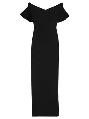 Solace London Cielo Off-Shoulder Maxi Dress Black