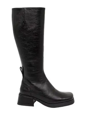 MIISTA 45mm Brunildha Square-toe Knee-high Boots - Black