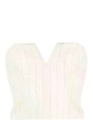 Zimmermann Pinstriped Corset-style Top - Neutrals