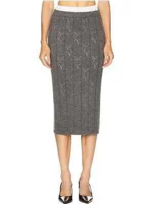 Line & Dot Alena Midi Skirt - Charcoal Grey