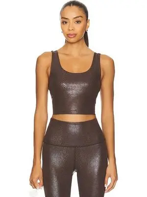 Beyond Yoga Power Shine Sport + Street Cropped Tank Top - Espresso Viper