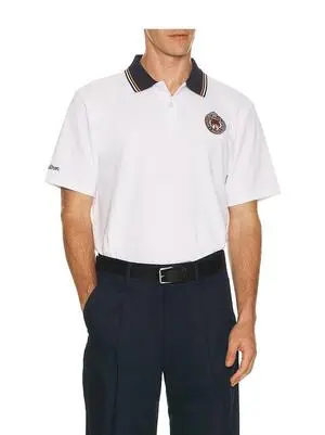 MALBON Fairway Oakwood Polo - White