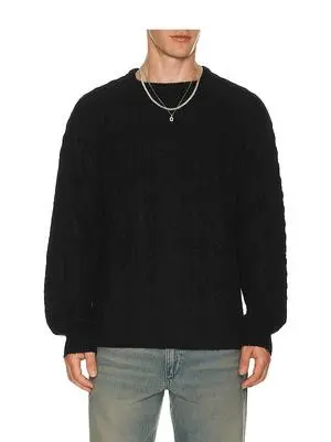 RHYTHM Fisherman's Knit Sweater - Black