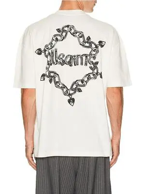 ALLSAINTS Drip Crew Neck Tee In White - Chalk White