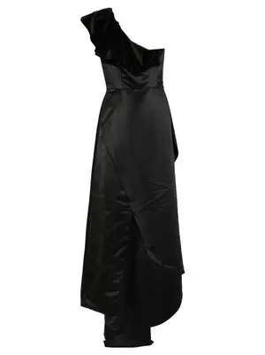 SAIID KOBEISY Asymmetric Neck Dress - Black