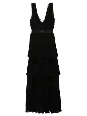 SAIID KOBEISY Floral-lace Maxi Dress - Black