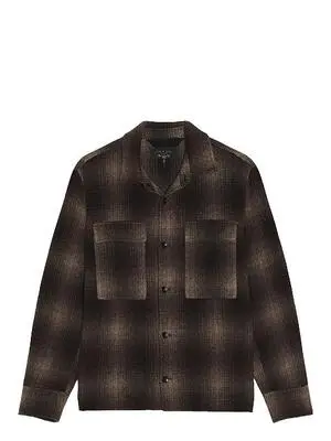 Rag & Bone Austin Wool Shirt Jacket - Brown Plaid