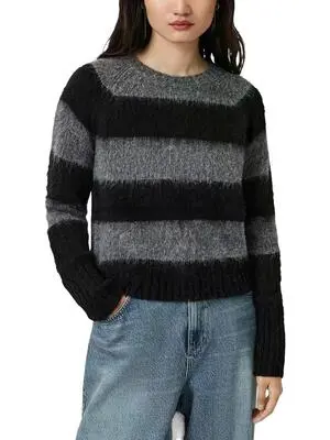 ALLSAINTS Striped Pullover Sweater - Black