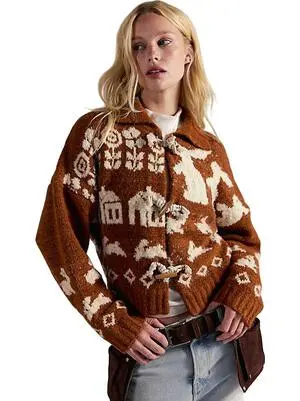 Free People Home Sweet Home Cardigan - Brown Topaz Combo