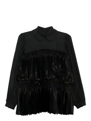Noir Kei Ninomiya Pleated Blouse - Black