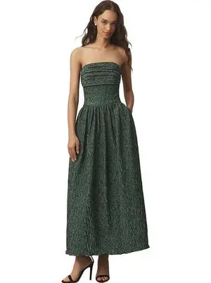 Shoshanna Lillia Strapless Midi Dress - Green